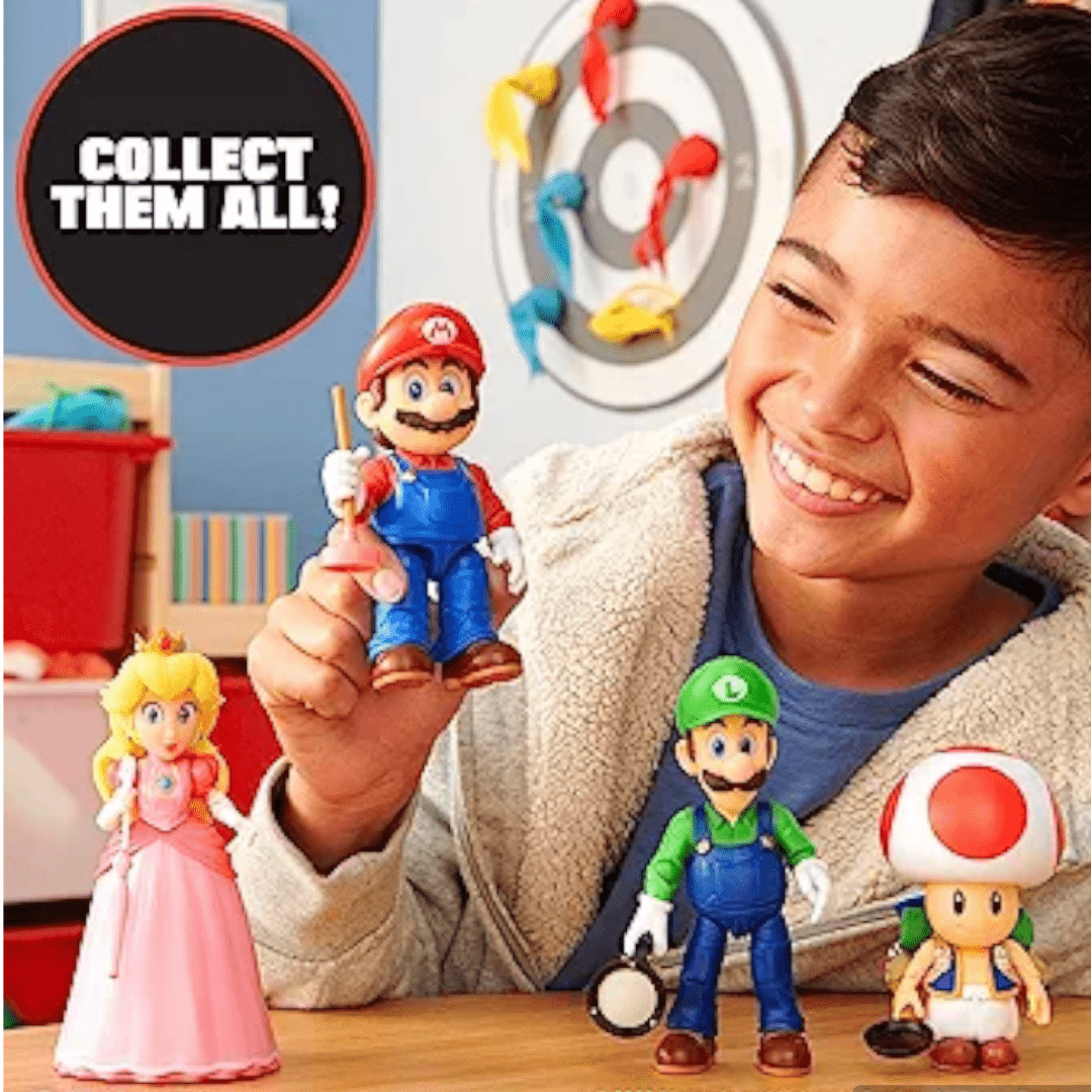 Super Mario Muñeco Figura Articulada 12cms Luigi + Accesorio Nintendo ...